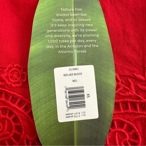 FARM Rio | Tops | Farm Rio Lace Blouse In Red | Poshmark